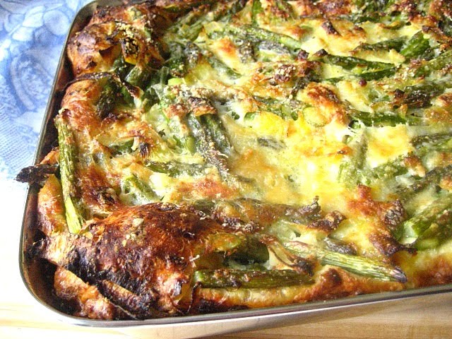 Delicious: Asparagus & Leek Bread Pudding