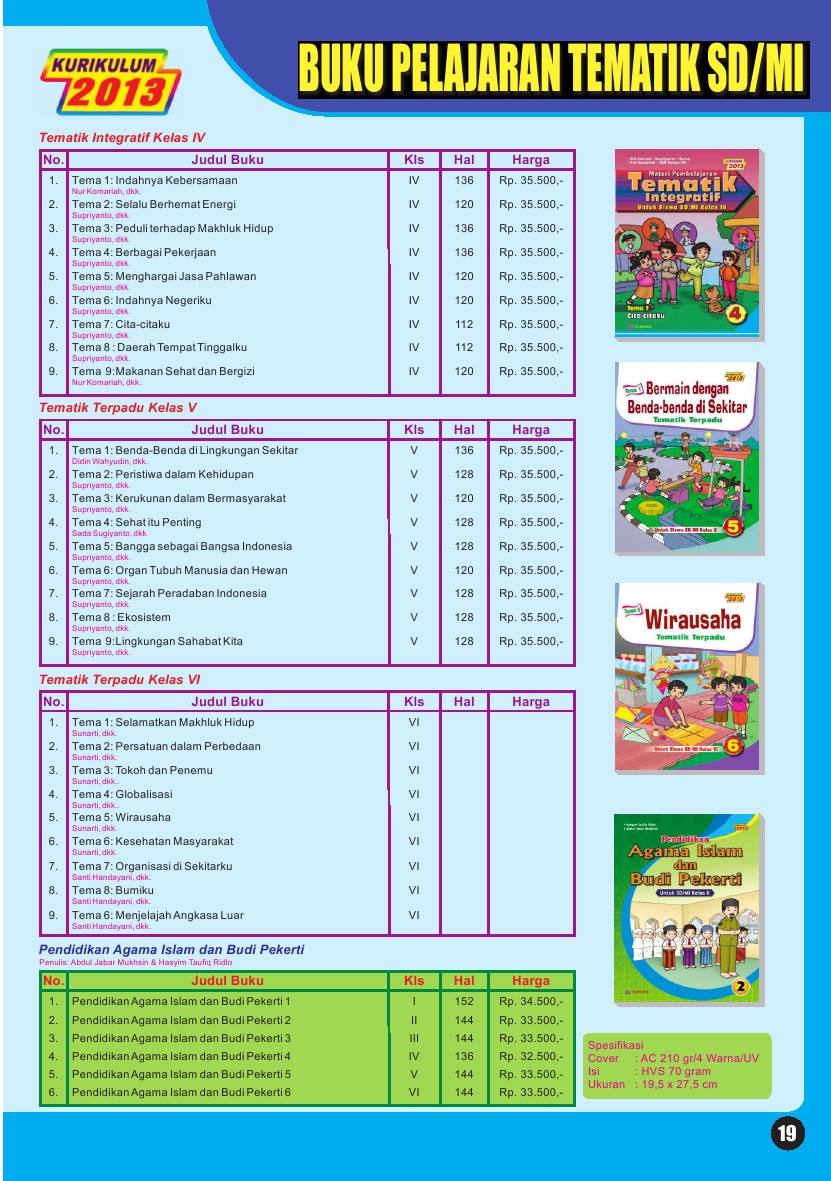 Buku Pelajaran Tematik SD ~ Buku Siswa SD Tematik Kurikulum 2013 ~ Buku ...