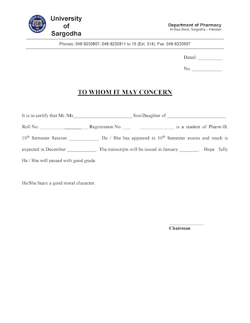 Welcome to College of Pharmacy, Al-Razi Block: Hope Certificate for ...