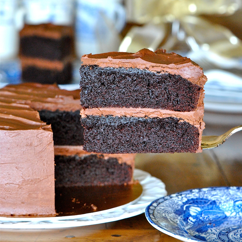 JULES FOOD...: Black Magic Cake with Whipped Dark Chocolate Ganache