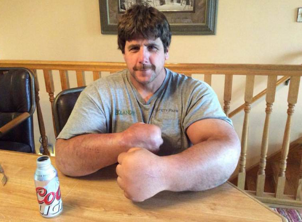 AMAZING: Real life popeye has 19 inch monster forearms and giant hands ...