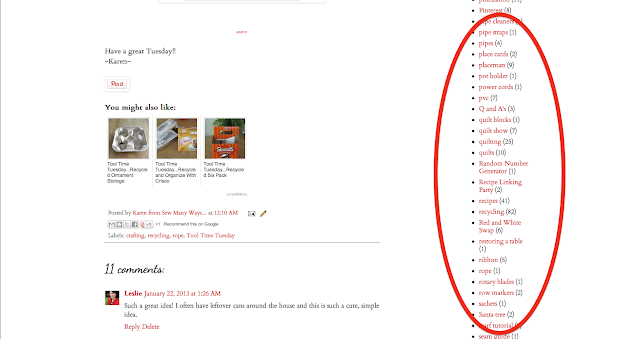 Sew Many Ways...: Blogging Tip...Adding Blog Labels