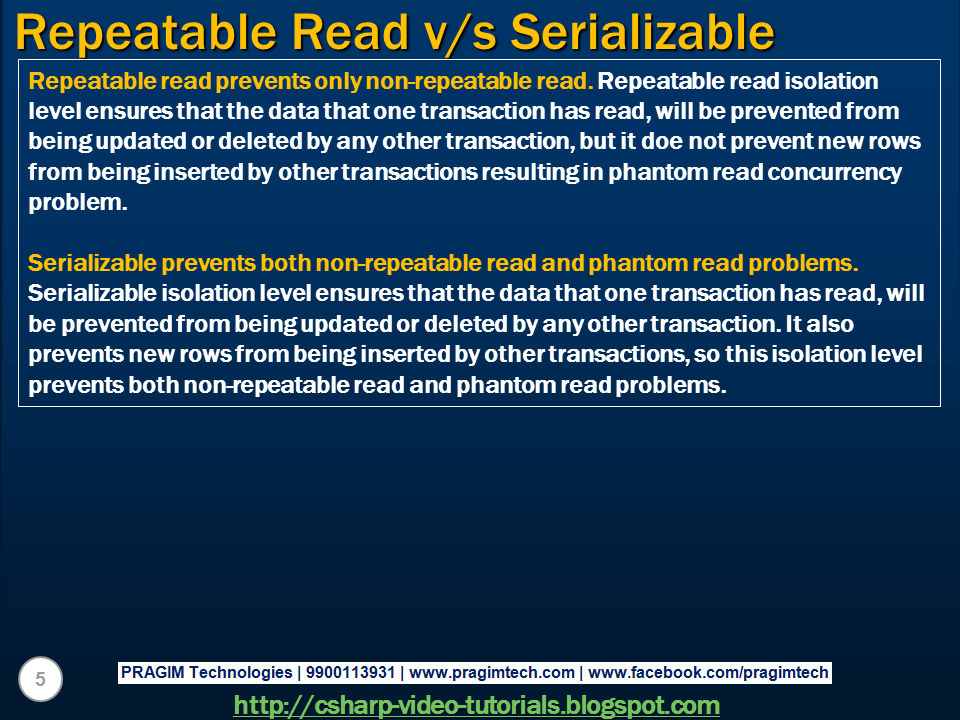 Sql server, .net and c# video tutorial: Phantom reads example in sql server Sql server, .net and c# video tutorial: Phantom reads example in sql server