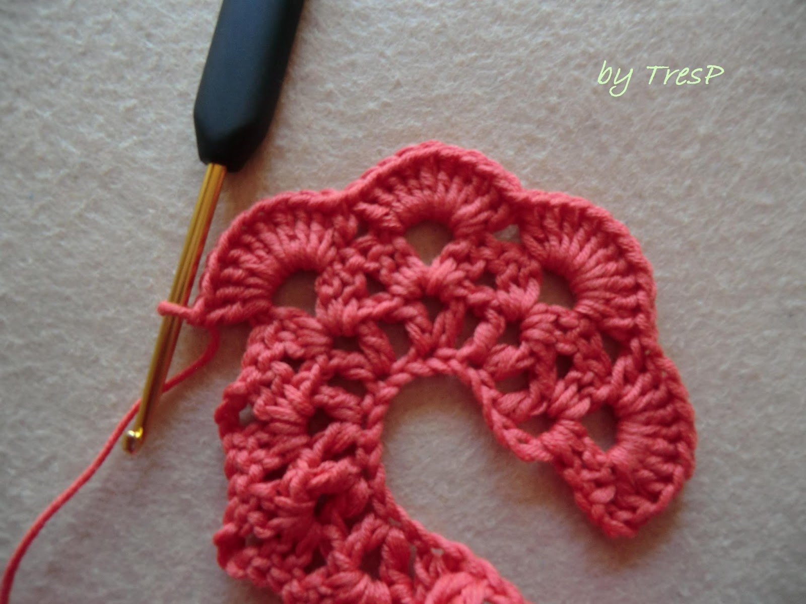 TresP craft blog: ROSA DE CROCHET TUTORIAL