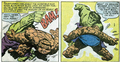 Silver and Bronze Age Subjects: Which is the best Hulk versus Thing fight?