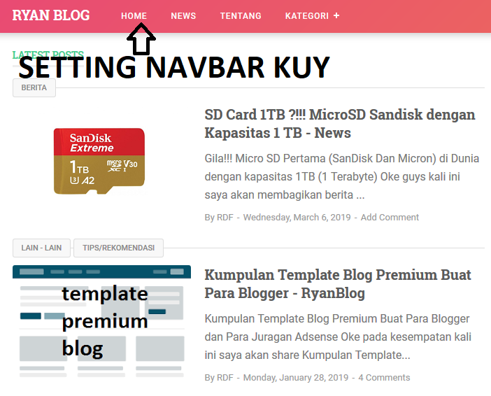 Cara Mengatur Menu Navigasi Bar Blog Dan Memberi Tujuan nya saat ...