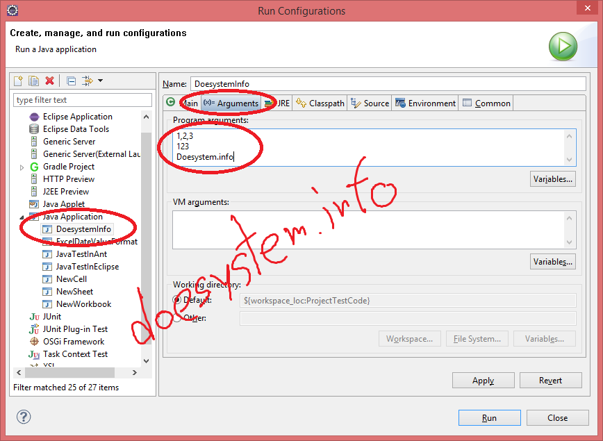 Doesystem: การใส่ค่าตัวแปร args method main ใน Eclipse