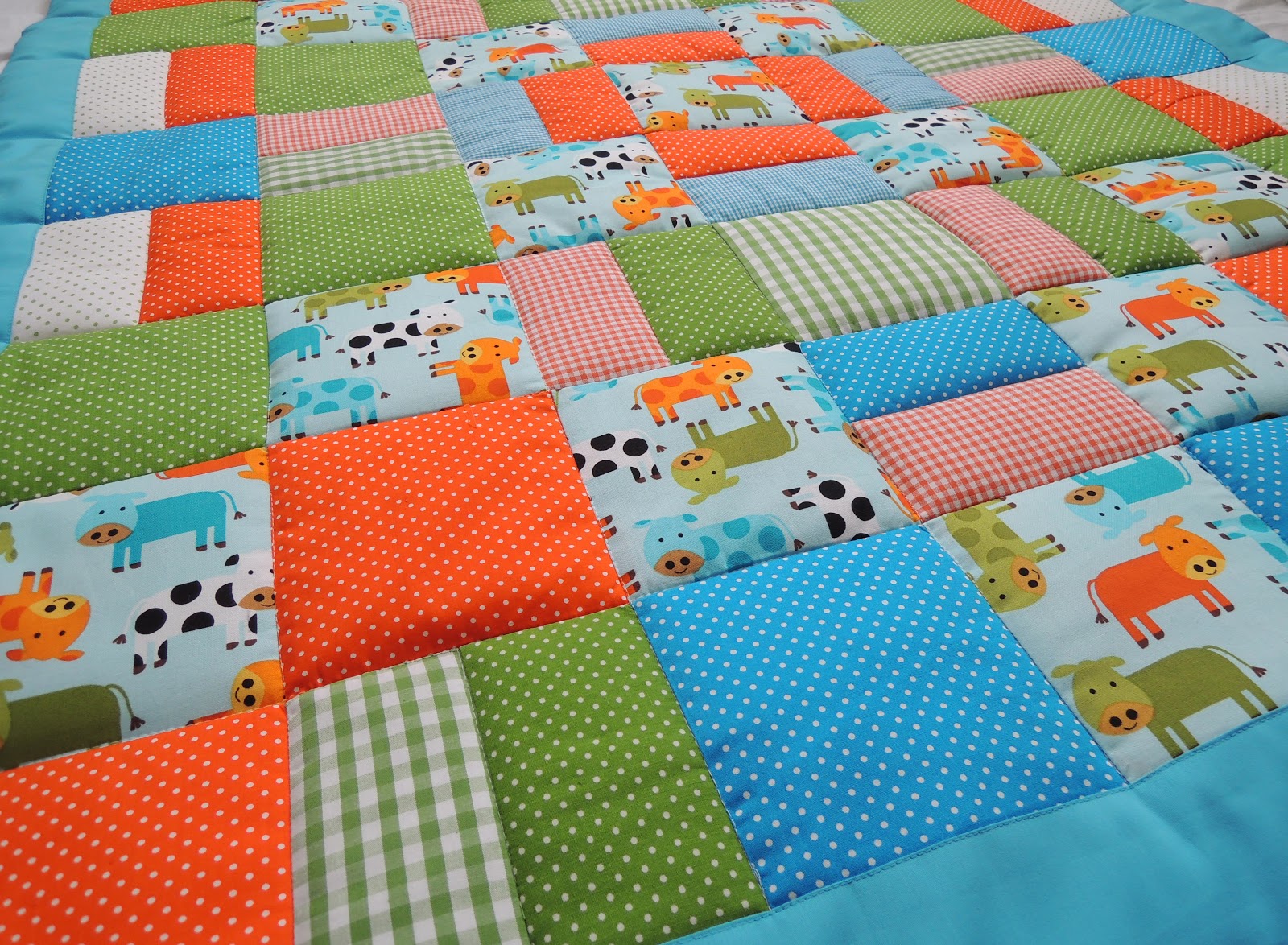 d'Inge: Patchwork-Babydecke Tobias (Bauernhof)
