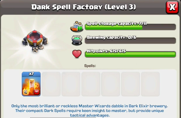 RS-RISER1 Official site: Clash Of Clans: Dark Spell Factory