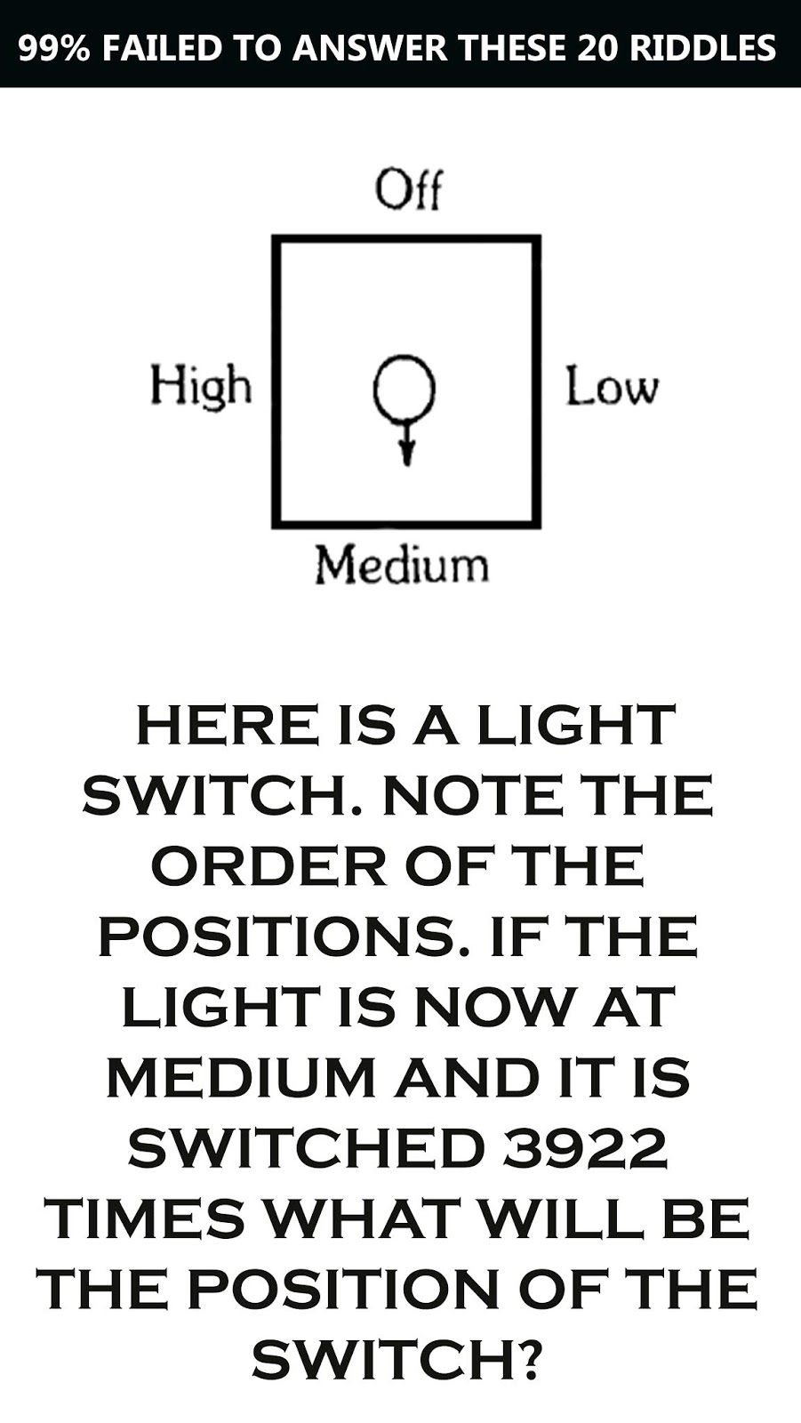 20 RIDDLES TO TEST YOUR MATH, IQ AND THINKING SKILLS