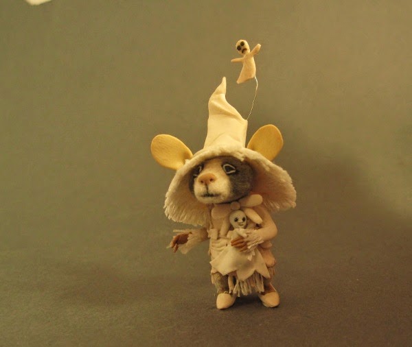 Aleah Klay Studio: Miniature Witch mouse ghosts one of a kind sculpture ...