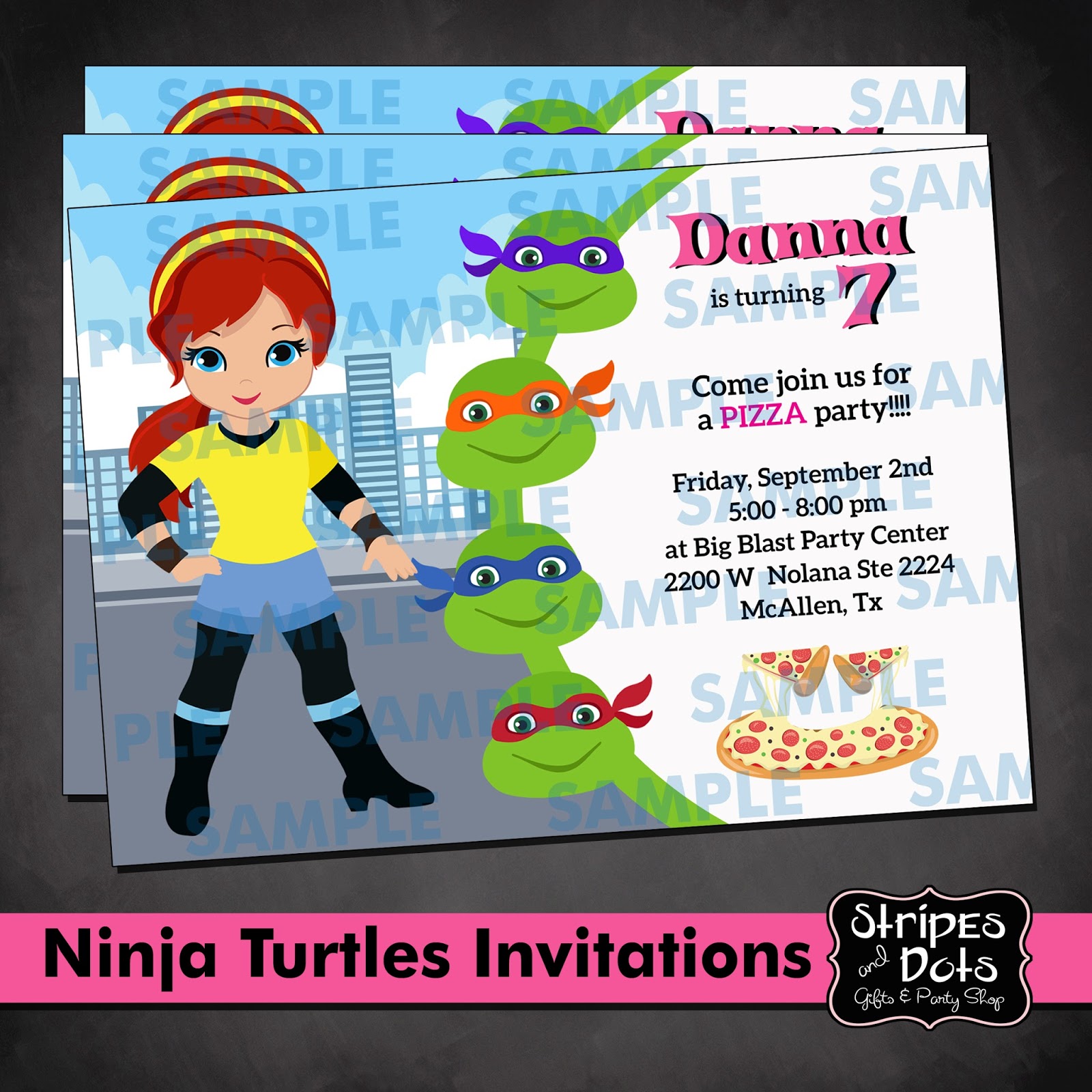 The Childrens Zone Digi Designs: Ninja Turtles Invitation ...