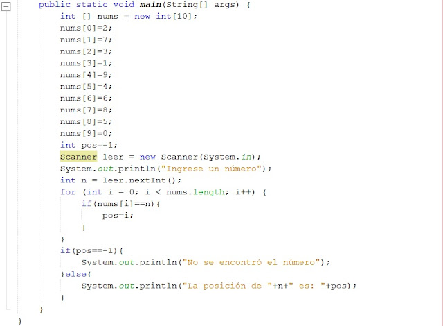 Devolver la posición de un número en un arreglo en Java (Índice)