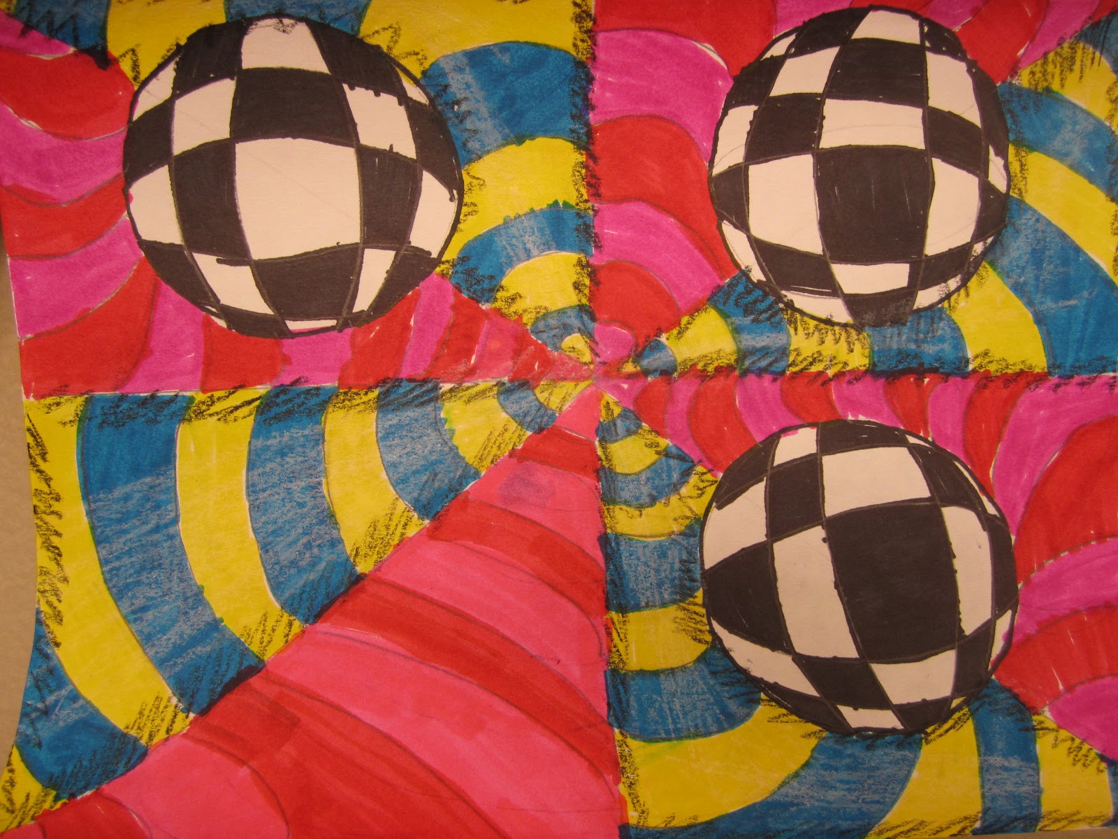 Think Create Art: Finished Op Art- 5th Grade