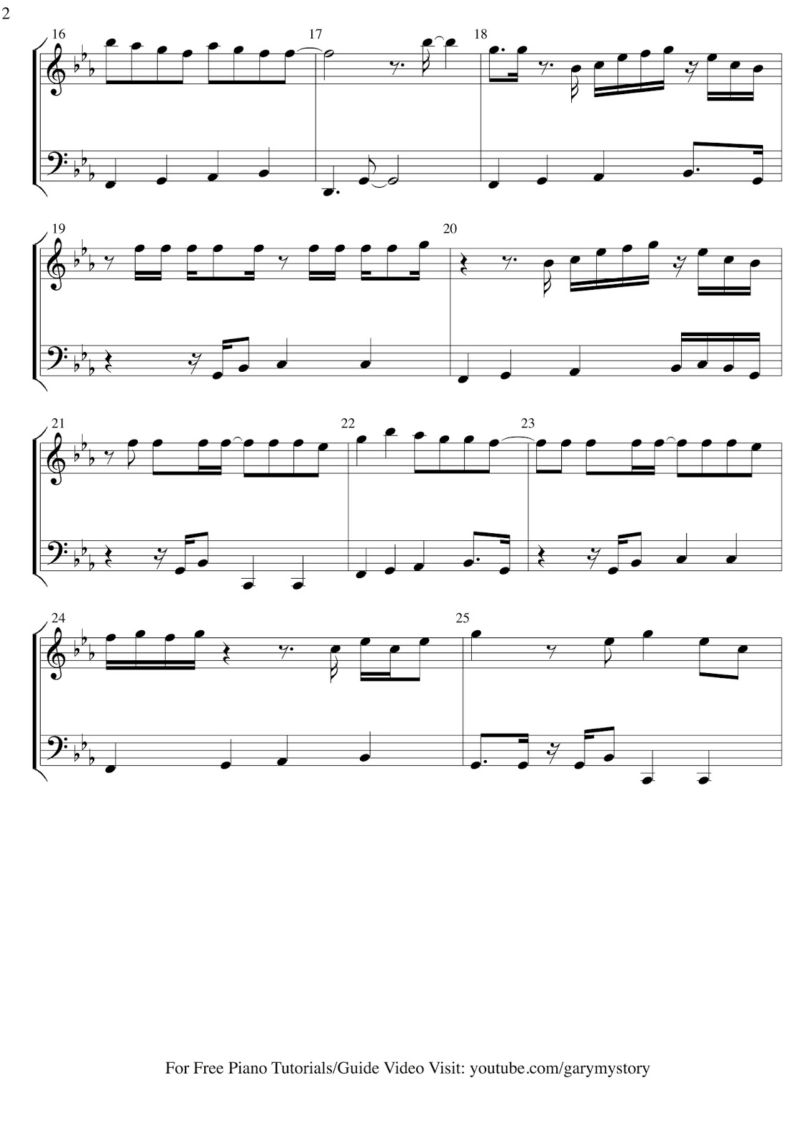 Bruno Mars - Chunky FREE PIANO SHEET MUSIC (Easy Piano Tutorial Video ...