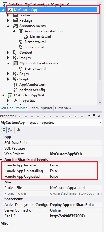 SharePoint 2013- Creating App Event handlers - Things to share