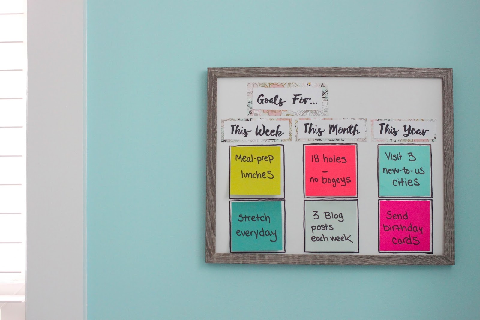borrowed heaven: DIY Post-it Note Goal Board