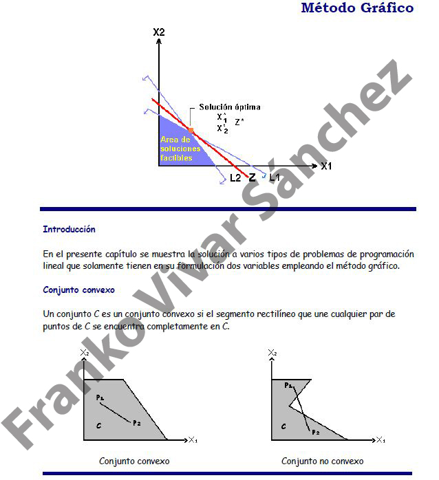 Franko Vivar Sánchez: Solución Gráfica sobre programación lineal