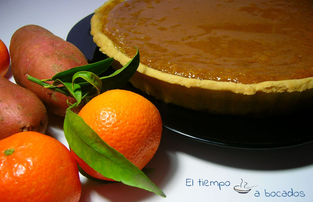 El tiempo a bocados: Tarta de batatas con mandarinas
