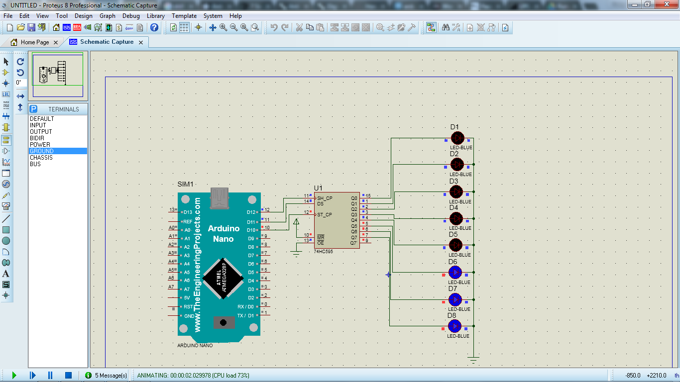Running Led Shift Register ~ FILAB