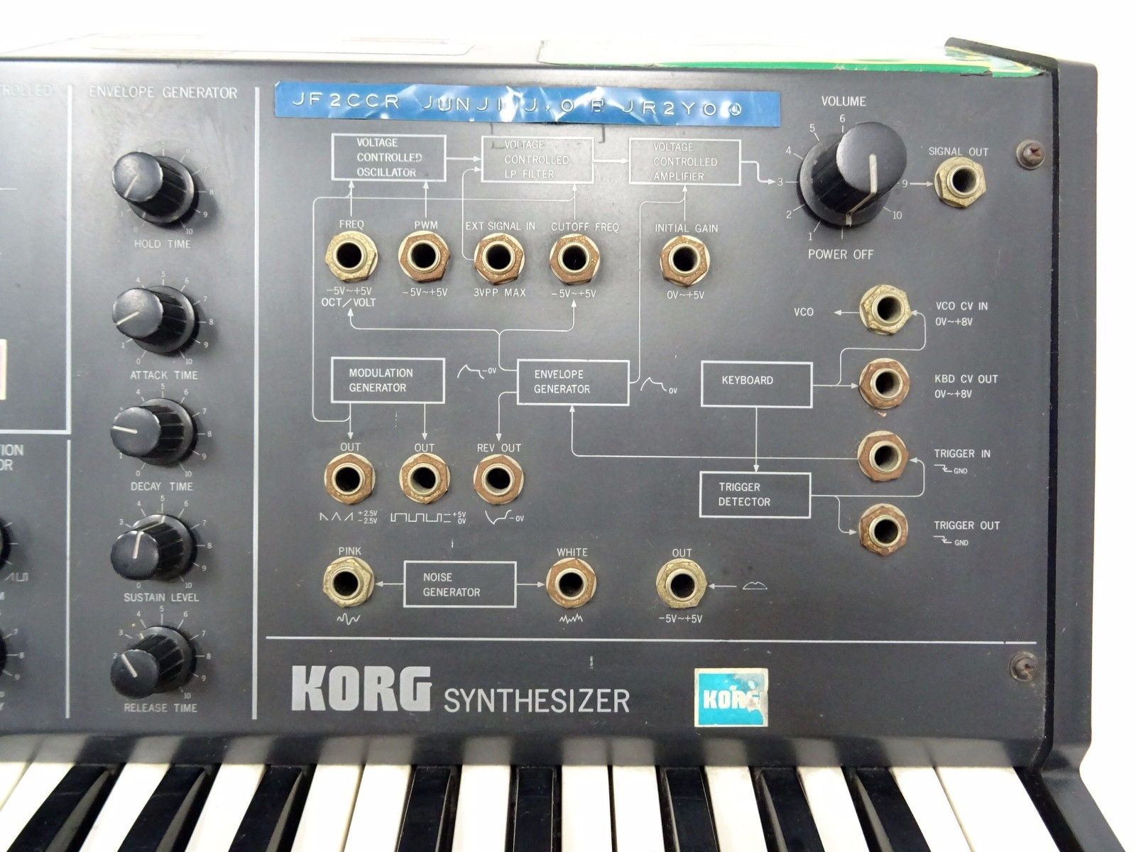 MATRIXSYNTH: KORG MS-10 Vintage Analog Semi-Modular Synthesizer SN 130271