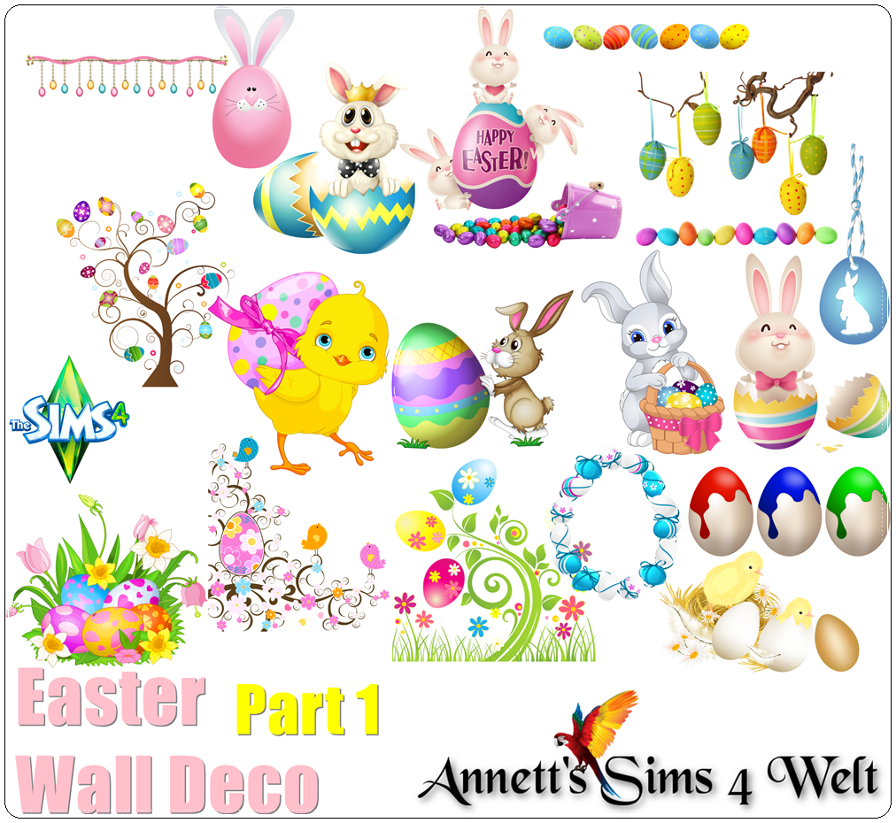 Annett's Sims 4 Welt: Easter Wall Deco - Part 1