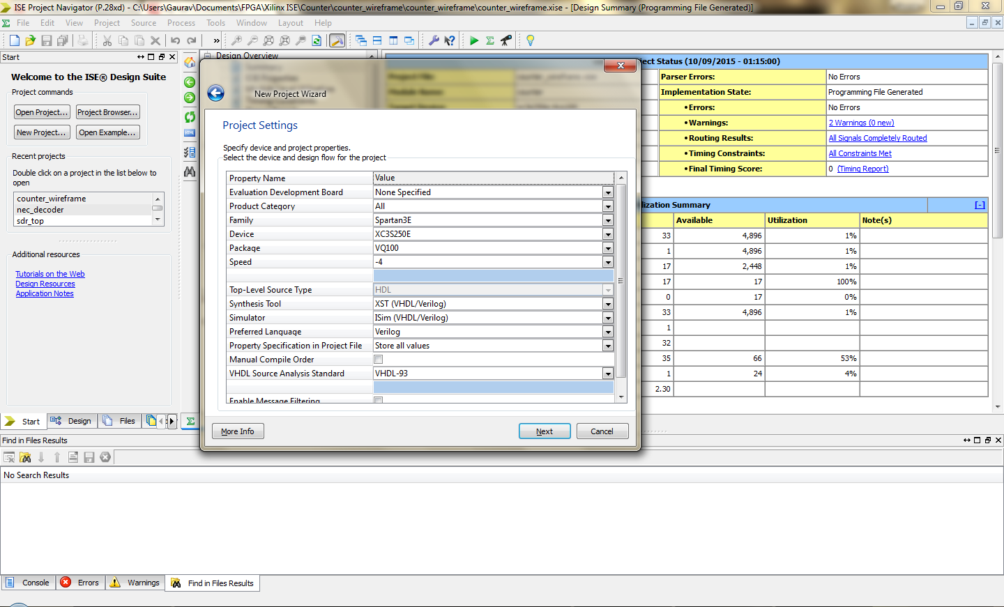 Embedded Engineering First Project With Wireframe Fpga Board Led Blinking Test Binary