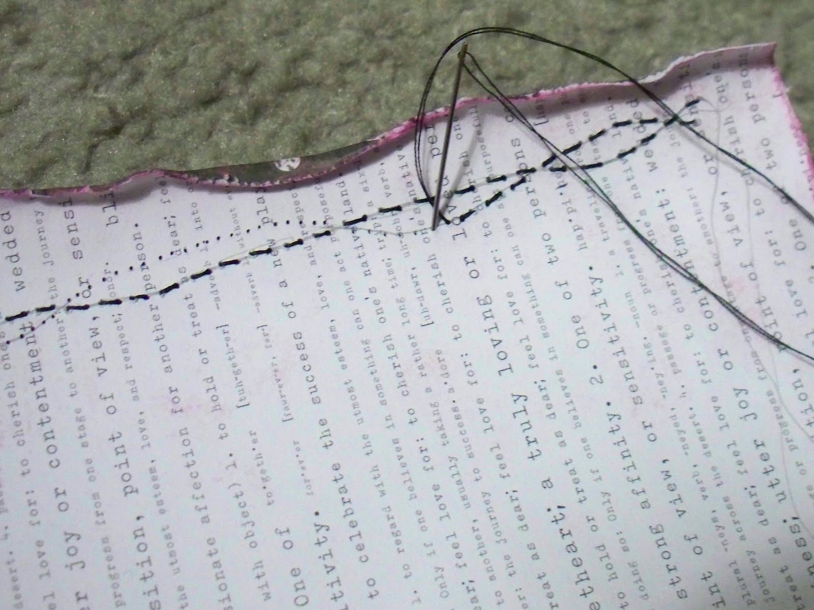 Cheryl's Passion : Tutorial - Hand stitching around the page