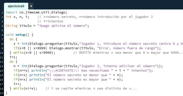 Programación Informática: Solución del ejercicio 20 de Processing