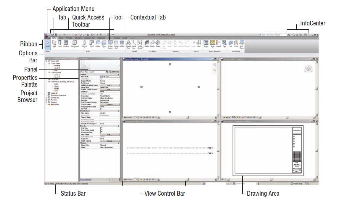 Revit Architecture Training Guide: Revit 2011 Interface Organization