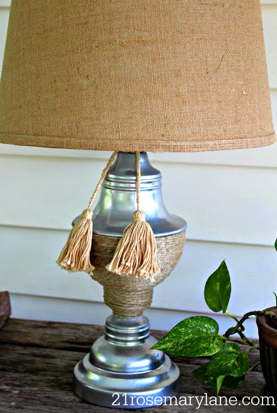 21 Rosemary Lane: Simple Lamp Makeover using Metallic Spray Paint and ...