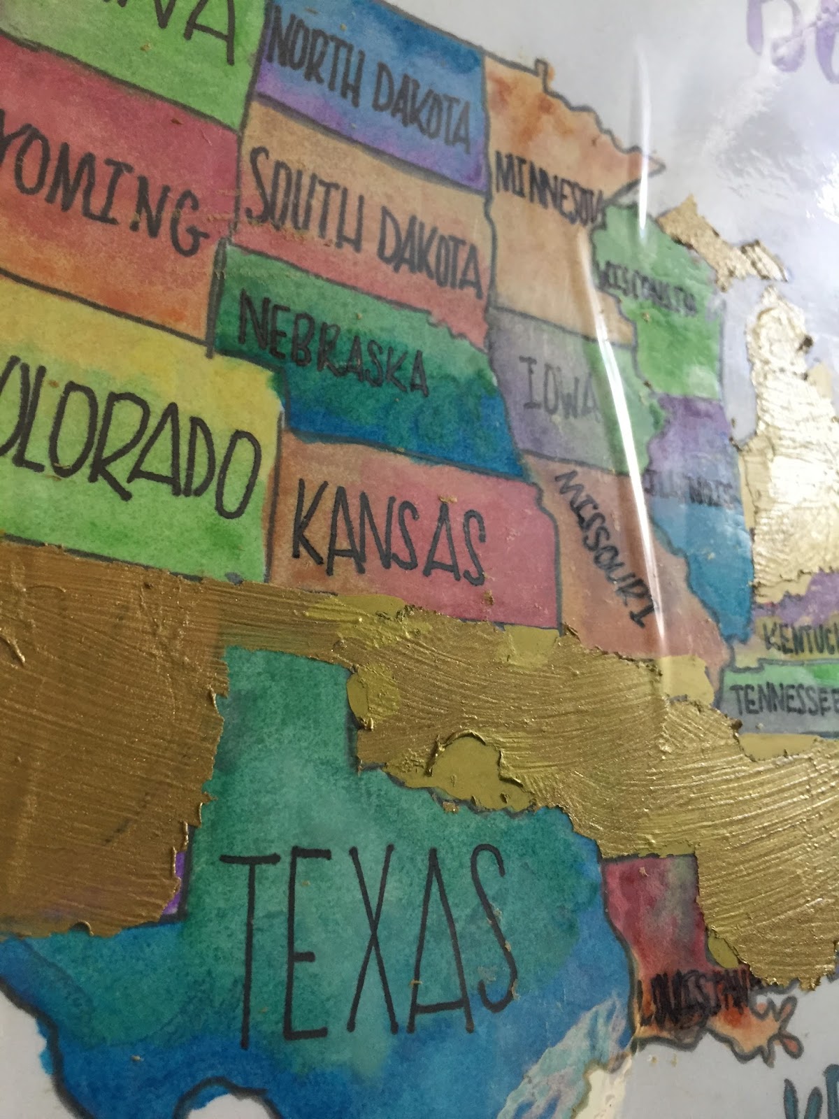 DIY Watercolor Scratch Off Map | The Dabbling Crafter