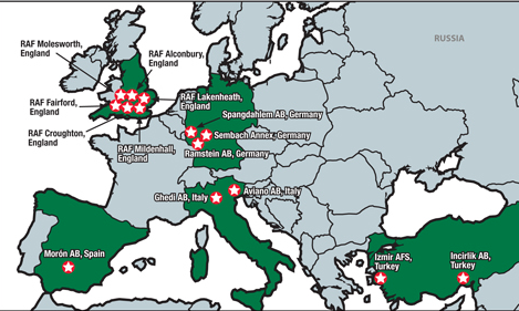 Air Force Bases In Europe Map - Map
