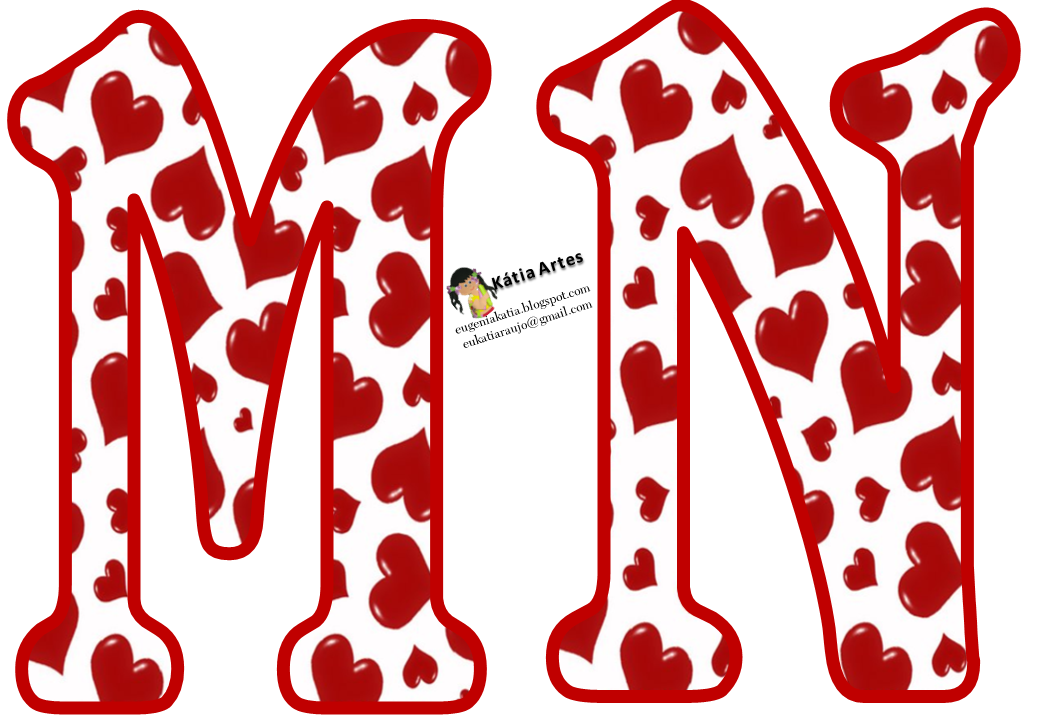 Alfabeto relleno con corazones rojos. - Oh my Alfabetos!