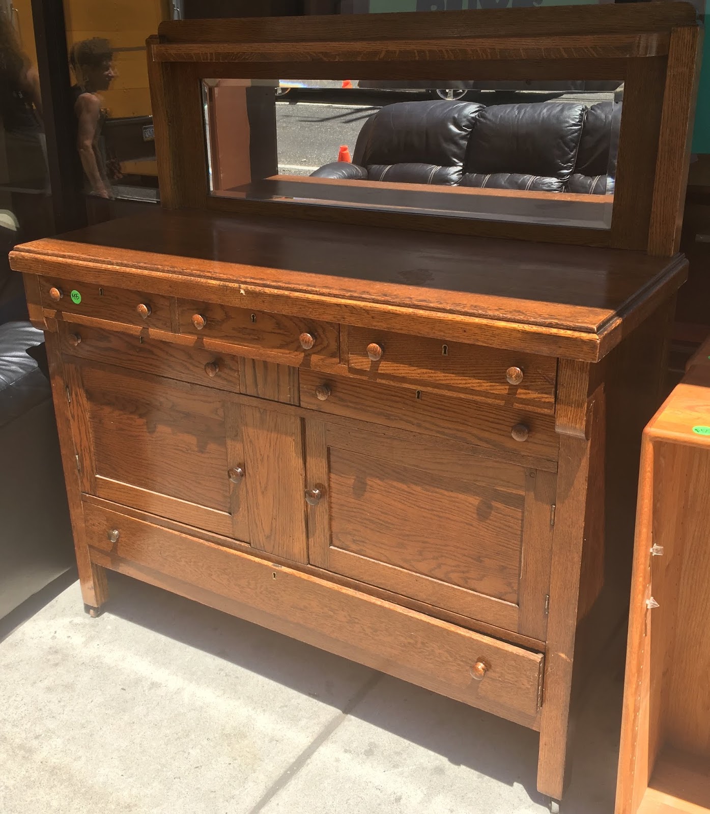 Uhuru Furniture & Collectibles: Early 1900s Oak Buffet w/ Mirror - $195 ...