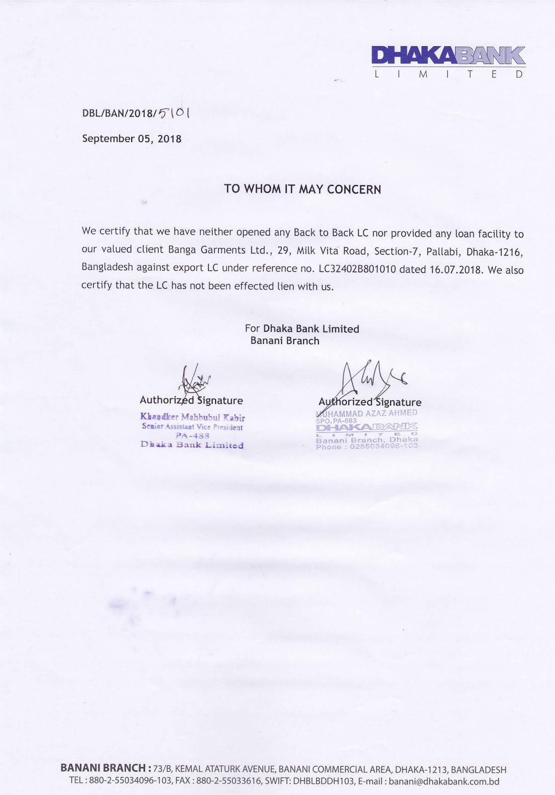 Apparel Notes By Shak Bank NOC For LC Cancellation apparel-notes-by-shak-bank-noc-for-lc-cancellation
