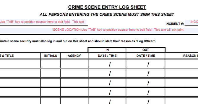 Orenthal James Simpson Case : Crime scene entry log