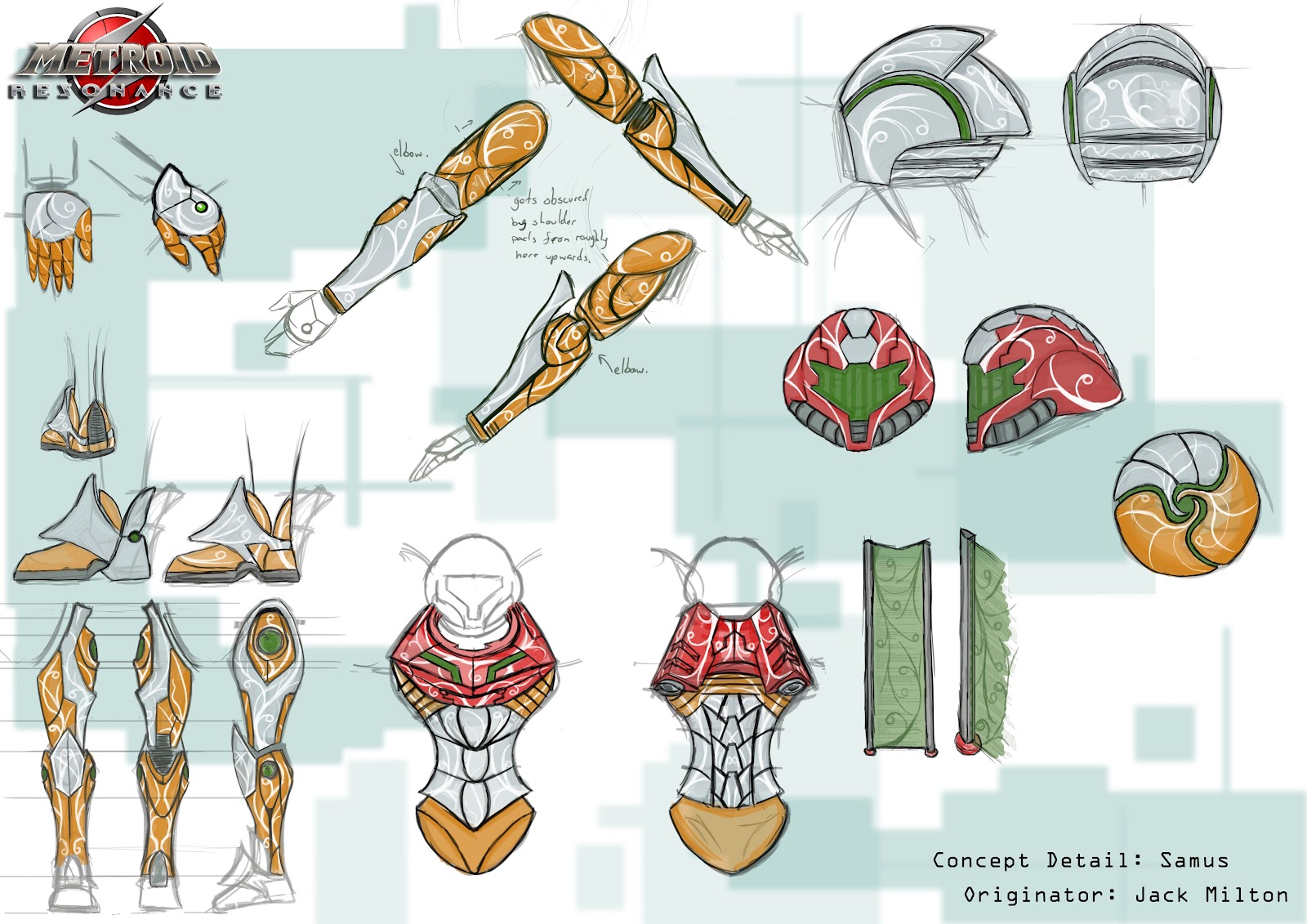 Tea Crusading - Concept Art and Character Design: Metroid Resonance - Samus