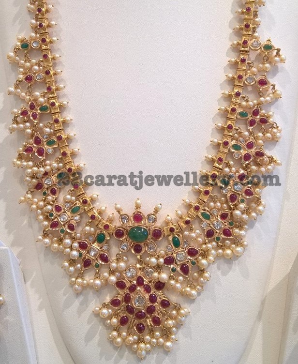 Round Pearls Guttapusalu Set - Jewellery Designs