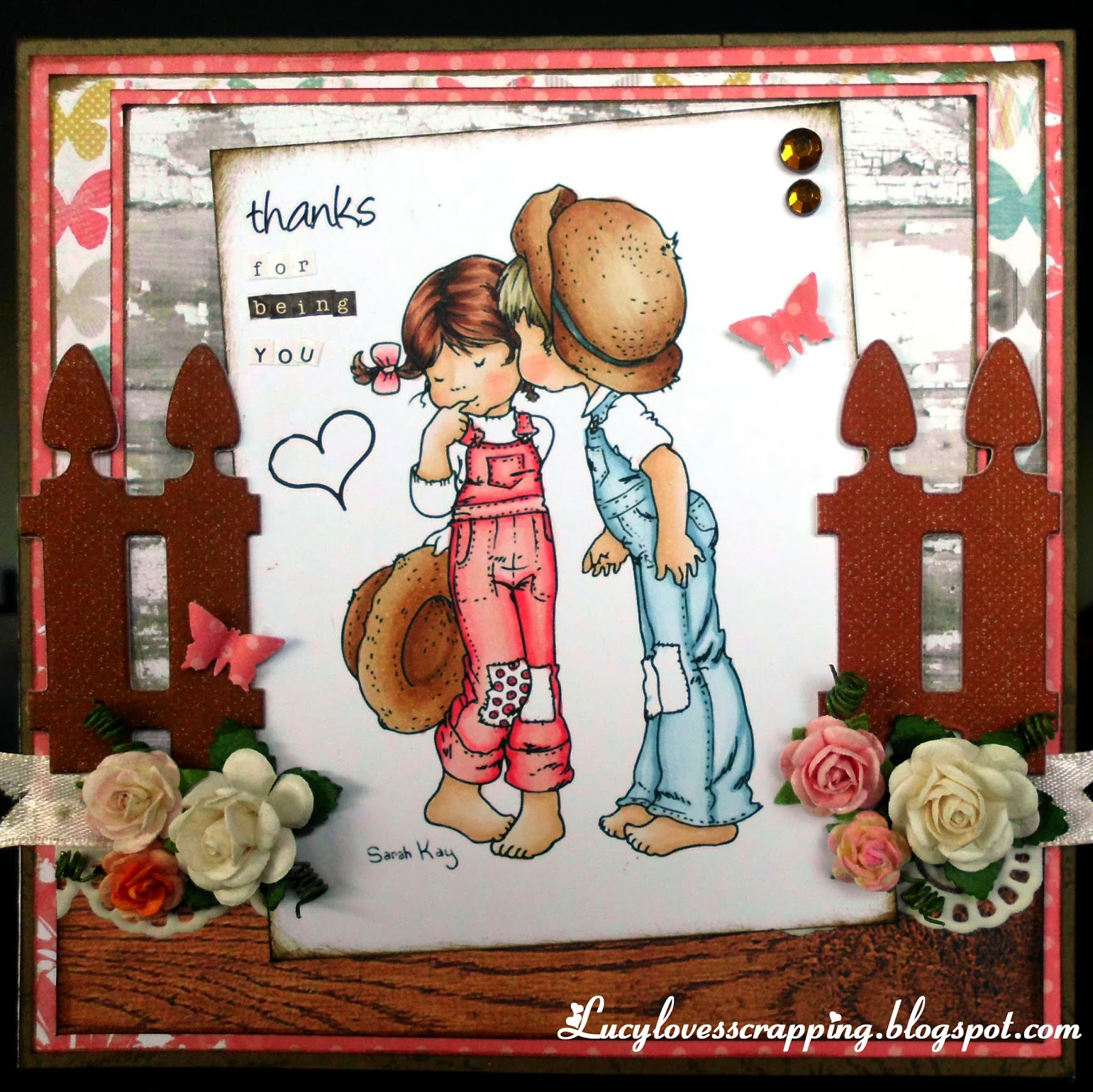 Lucy loves scrapping: Sarah Kay Thank you card