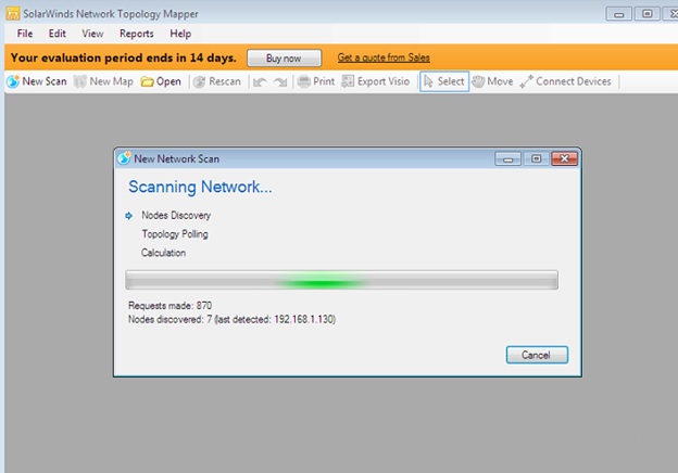 My Cybersecurity Journal: Network Scan Using Solarwinds Network Topolgy ...