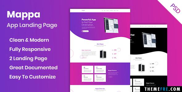Rocky Blair Mappa - App Landing Page PSD Template android app landing ...