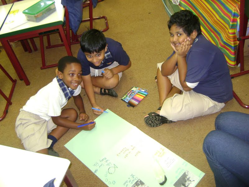 Mrs. Whillier's Wonder kids!: Making posters of our outing.