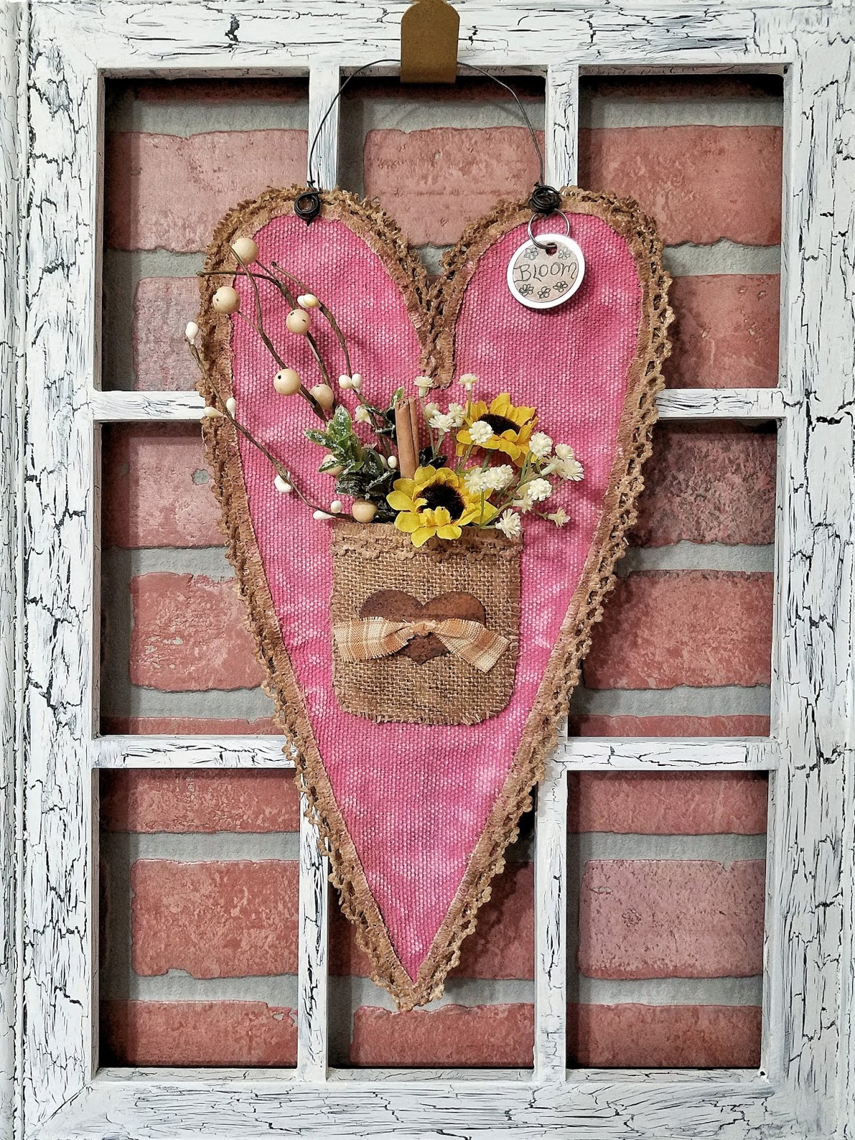 Cinnamonberry Lane Primitives: Primitive Summer Bloom Heart Wall Pocket ...