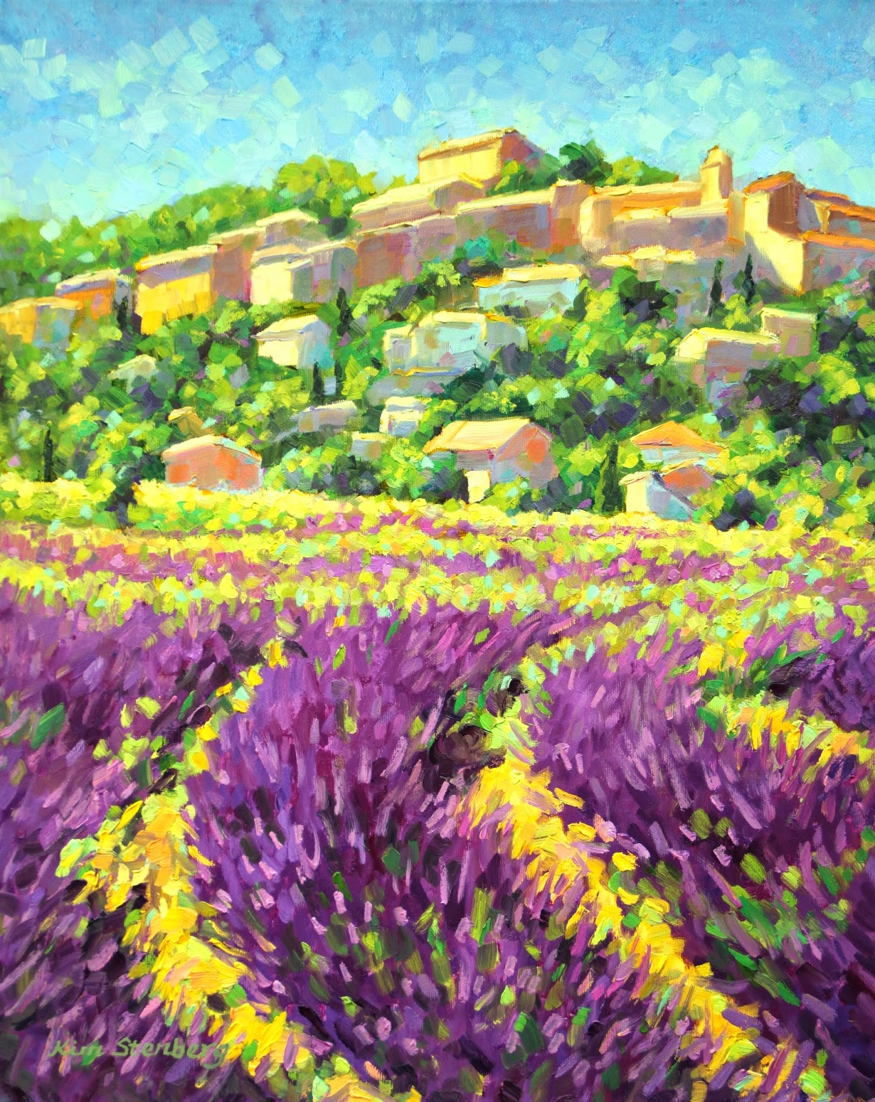 Kim Stenberg's Painting Journal: "Lavender Fields of Provence" (oil on ...