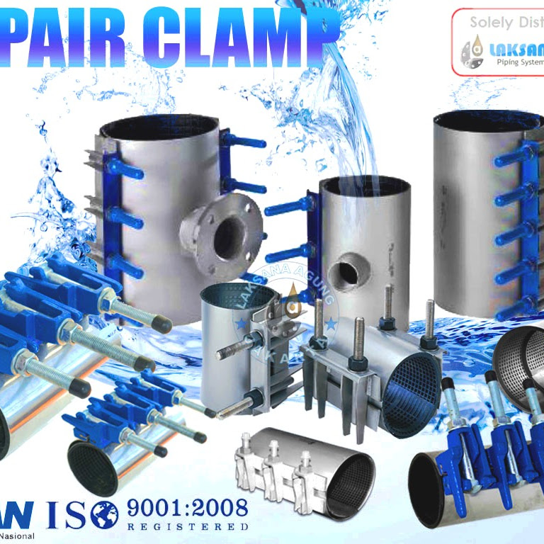 JUAL REPAIR CLAMP DCI MERK CLAMPFIX UNTUK PIPA HDPE — LAKSANA AGUNG