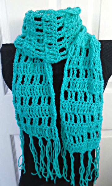 HECTANOOGA PATTERNS: Free Crochet Pattern - TEAL SCARF- 2089 yt-