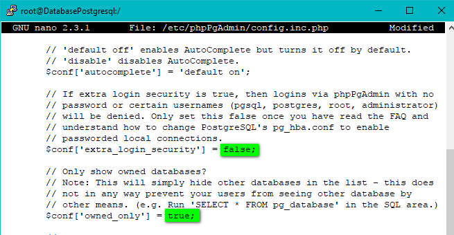 Lab 9.2, Configure PhpPGAdmin Postgresql