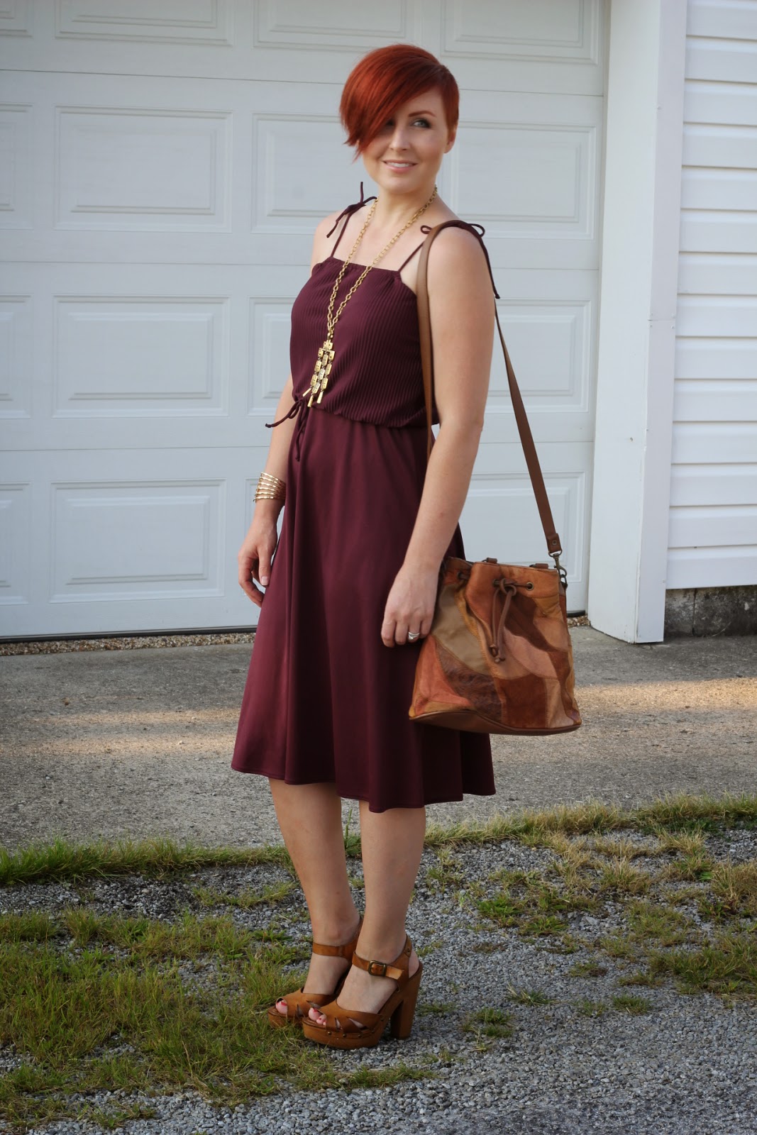 Thrift and Shout: Cute Outfit of the Day: How to Wear Burgundy in Summer
