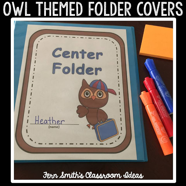 Cute School Owl Themed Student Binder Covers For Your Classroom! - Fern ...